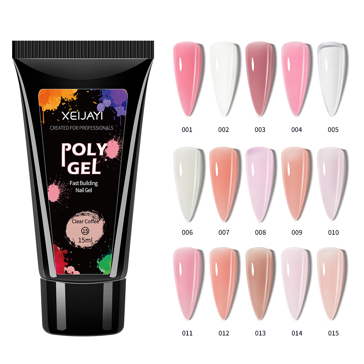 15ML Nail Extension Gel Crystal Extender Poly Gel Nail Tips And Beauty ...