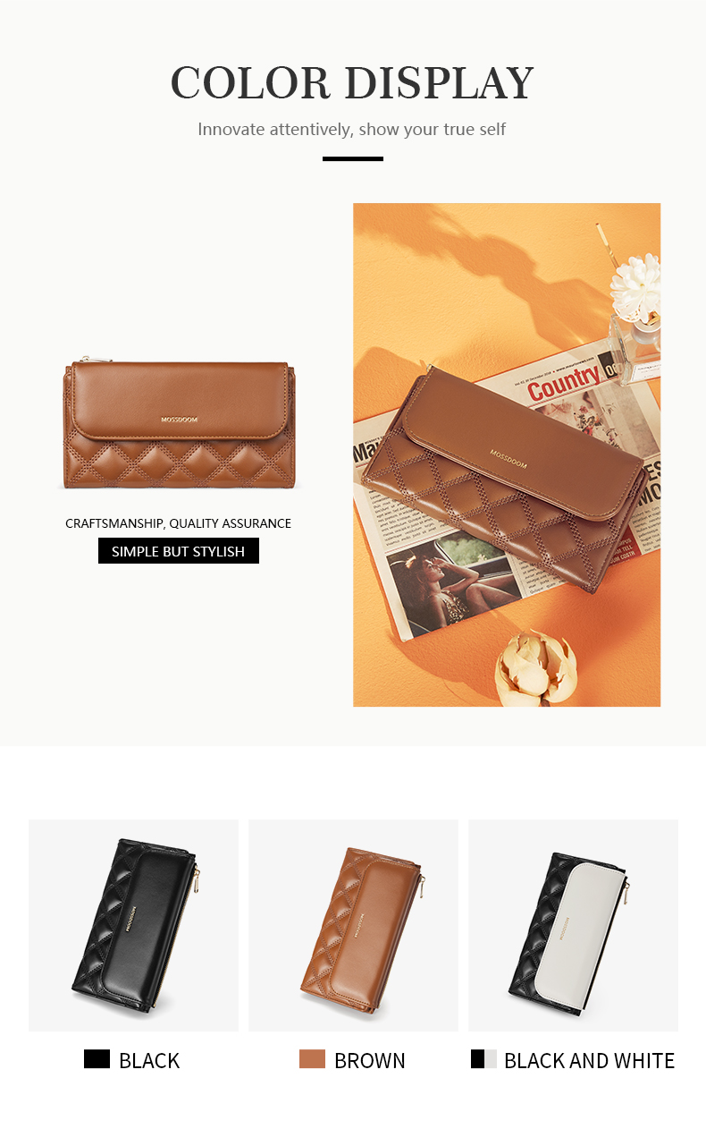 MOSSDOOM Women's Bag Dompet Wanita Simpel Panjang Simple Long Wallet ...