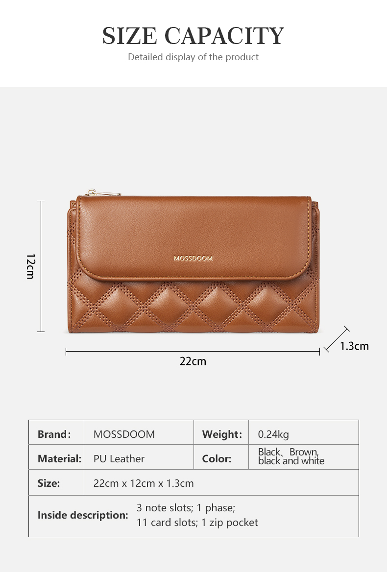 MOSSDOOM Women's Bag Dompet Wanita Simpel Panjang Simple Long Wallet ...