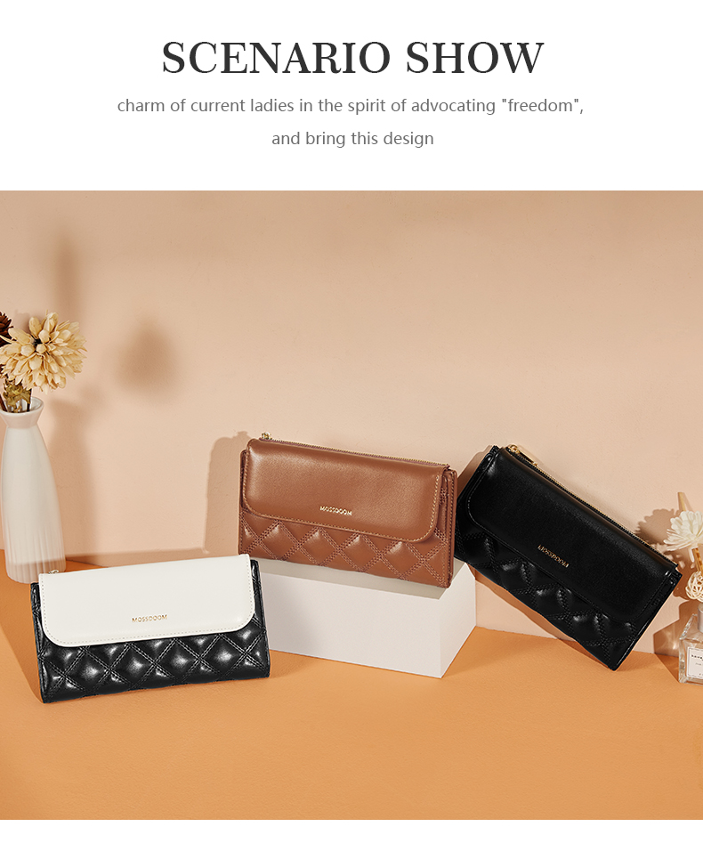 MOSSDOOM Women's Bag Dompet Wanita Simpel Panjang Simple Long Wallet ...