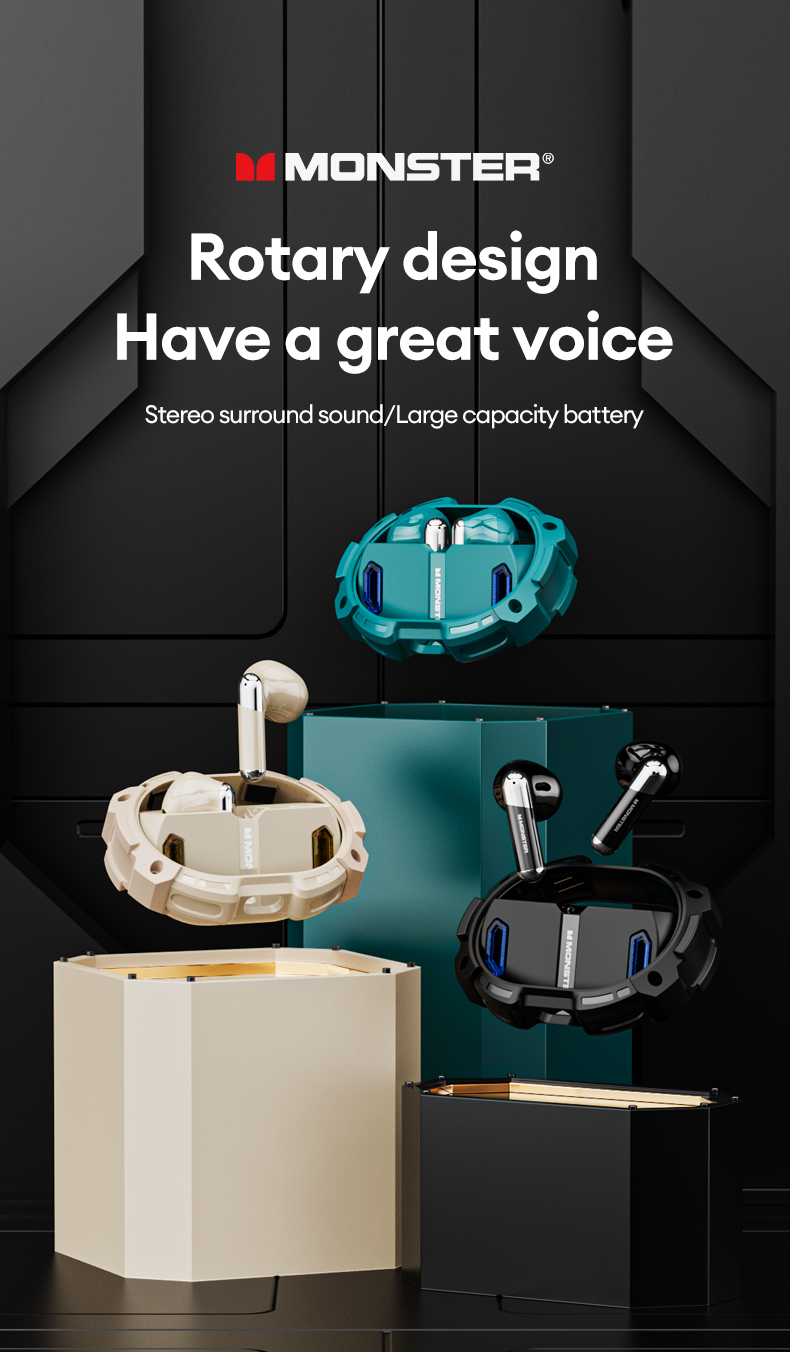 Monster XKT10 PRO Bluetooth Earphone Stereo Surround Large Capacity ...