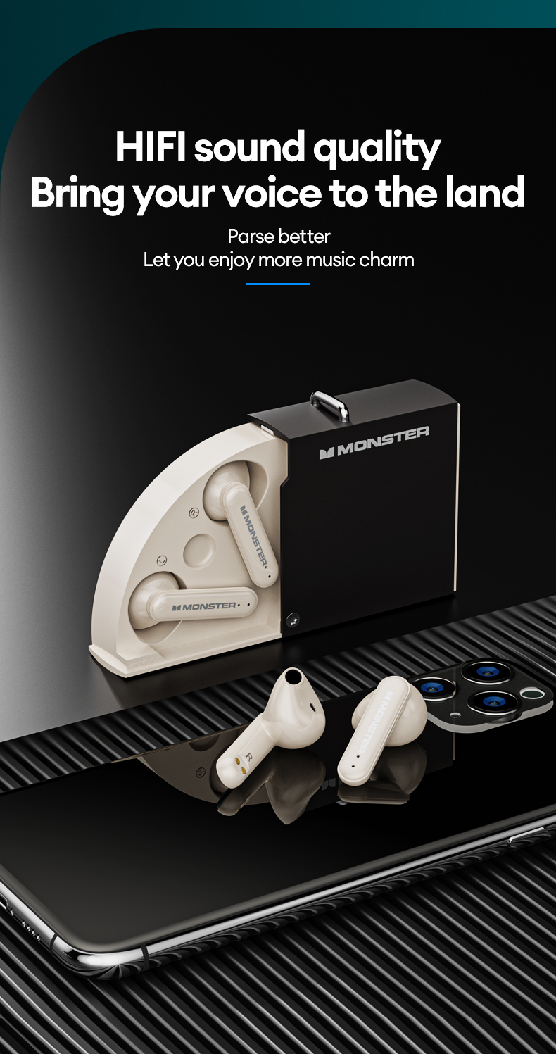 Monster XKT17 True Wireless Bluetooth Earphone HIFI Sound Quality Smart Touch Fully Compatible ...