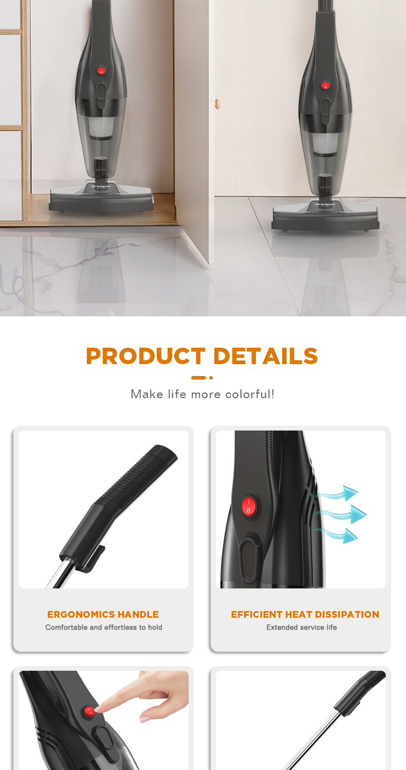 Dreepor Vacuum Strong Suction Vacuum Cleaner Household Handheld ...