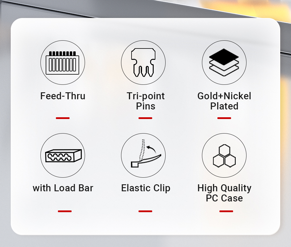 Ampcom Cat7 Rj45 Connector Enhanced Pass Through Design For Seamless Cat 6a And Cat 7 Network