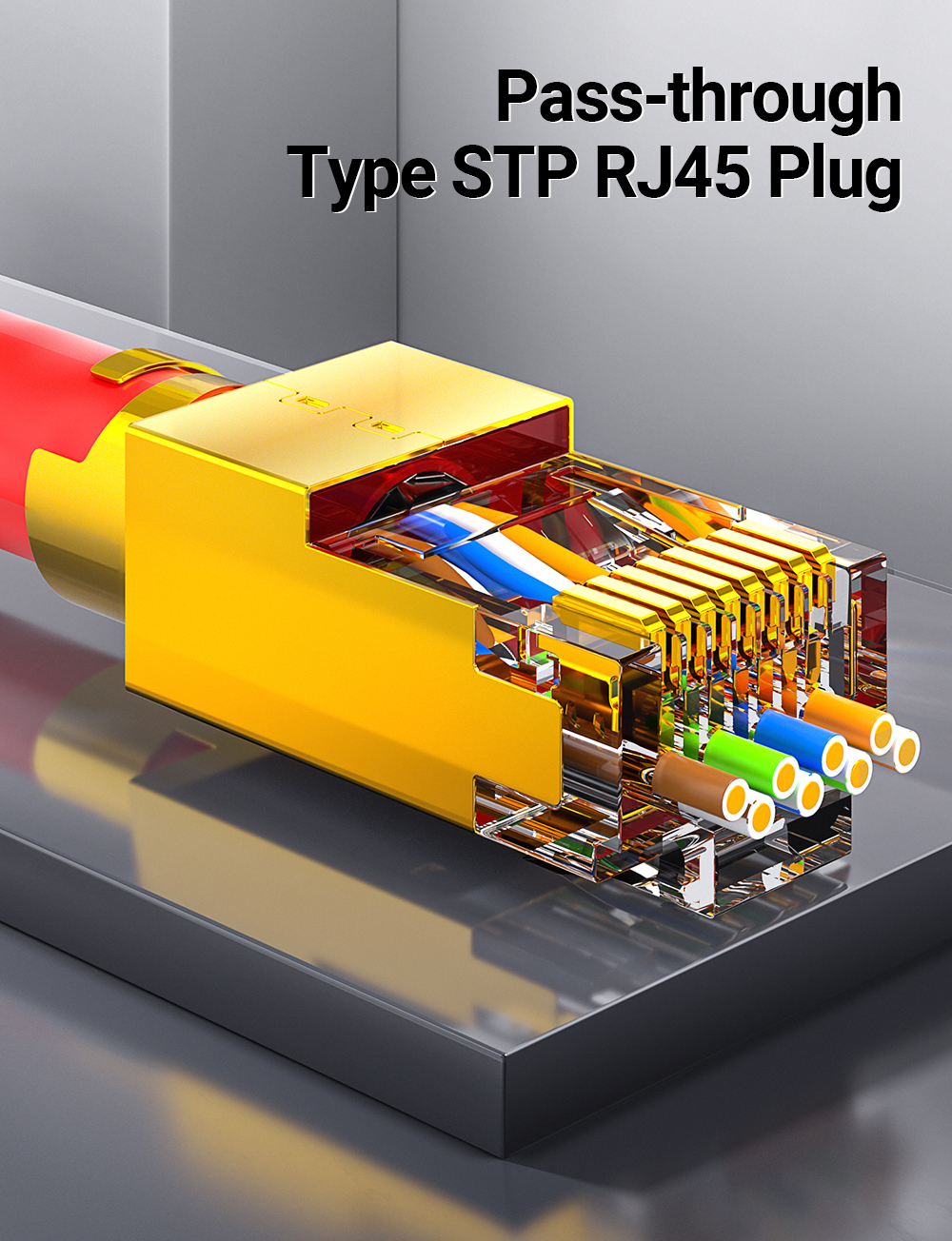 AMPCOM CAT7 RJ45 Connector: Enhanced Pass Through Design for Seamless CAT 6A and CAT 7 Network ...
