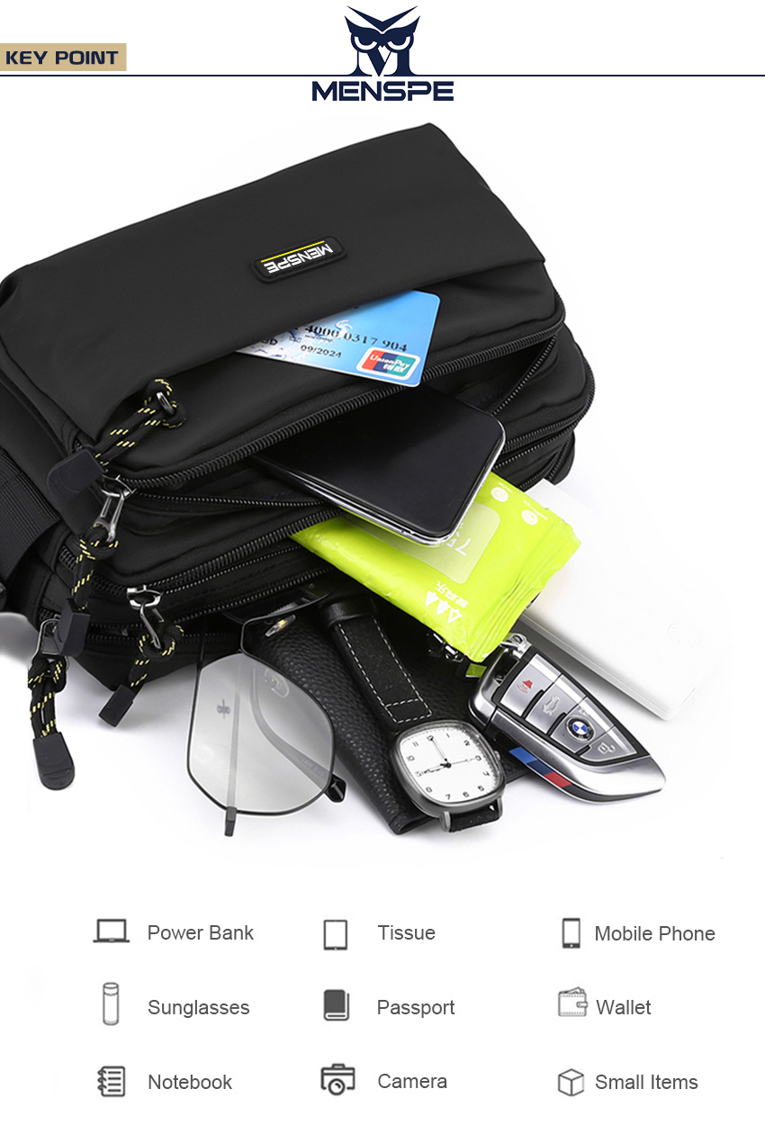 MENSPE Waist Bag Men Chest Bag Small Korean Korea Style Poch Bag Water ...