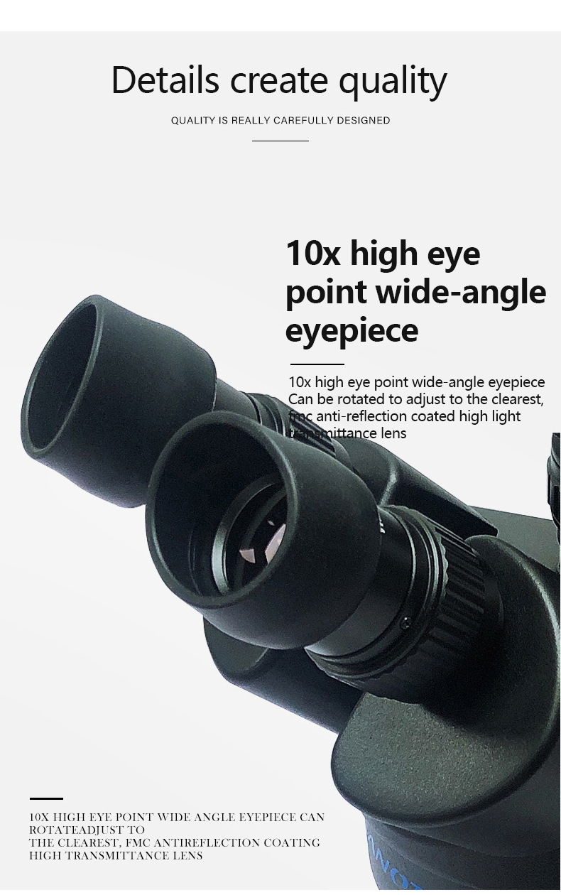 Professional 0.7-4.5X Trinocular HD Stereo Microscope Biological ...