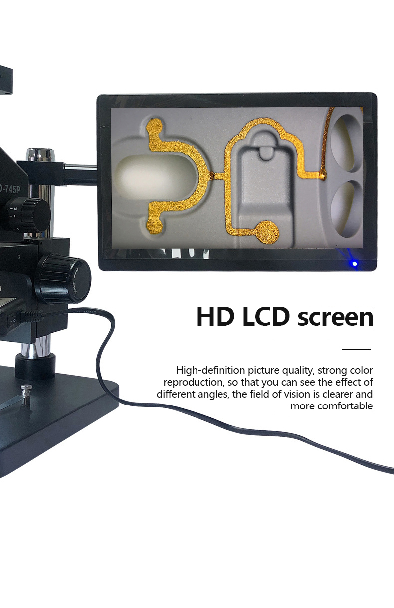 Professional 0.7-4.5X Trinocular HD Stereo Microscope Biological ...