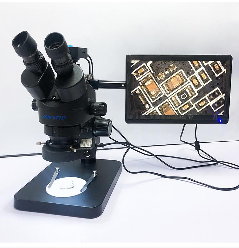 Professional 0.7-4.5X Trinocular HD Stereo Microscope Biological ...