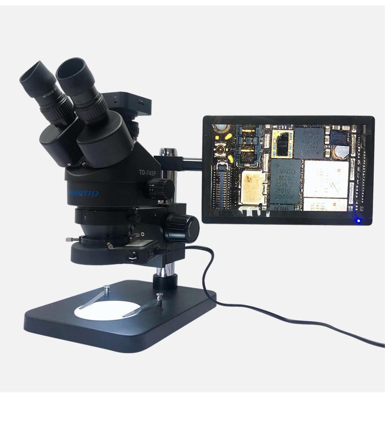 Professional 0.7-4.5X Trinocular HD Stereo Microscope Biological ...