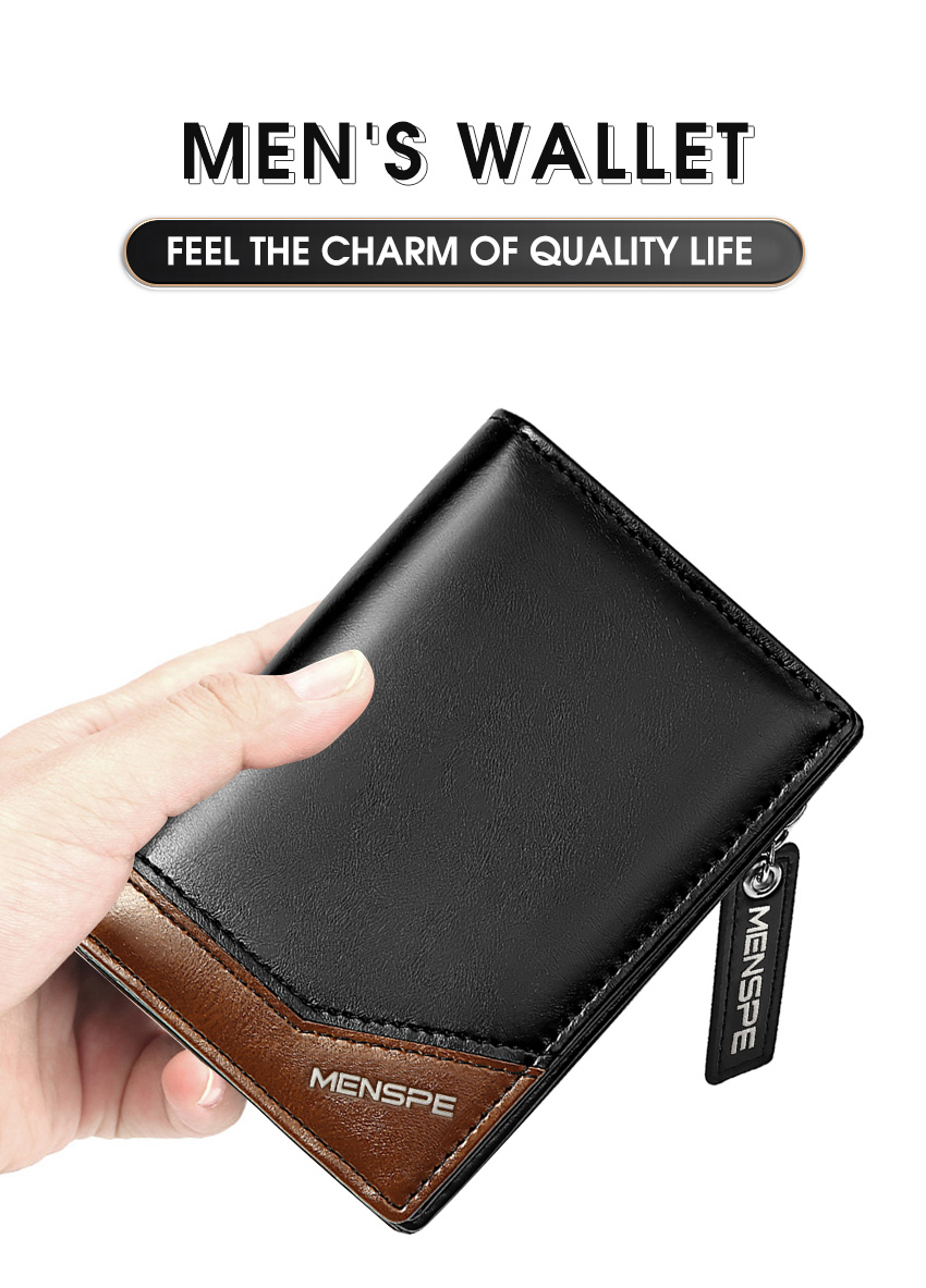 MENSPE Men Wallet Credit Card Case Safety Card Holder Anti-Theft PU ...