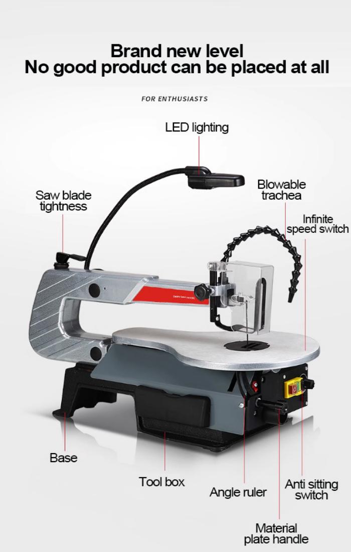 Professional Scroll Saw with Copper Wire 16" 180W Woodworking DIY Table ...