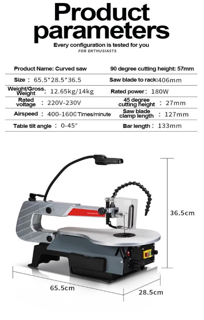 Professional Scroll Saw with Copper Wire 16" 180W Woodworking DIY Table ...