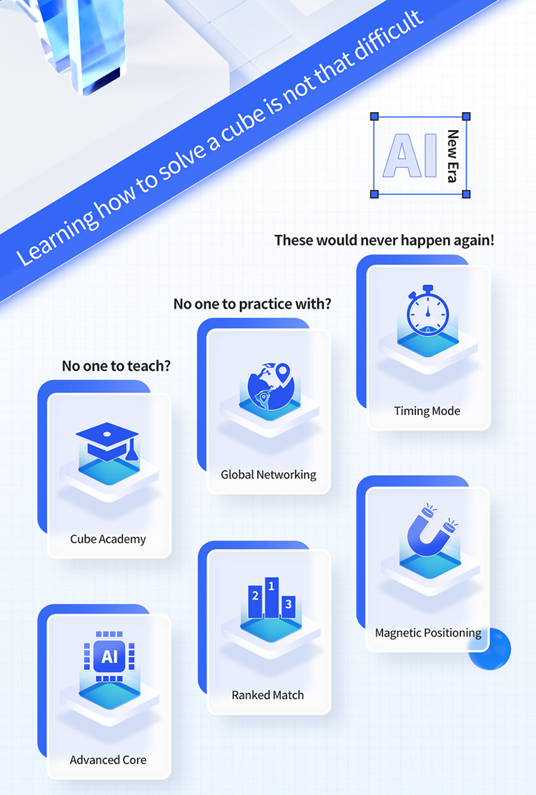 Smart Cube MoYu AI Smart Cube 3x3x3 Magnetic Cube Professional Magnetic ...