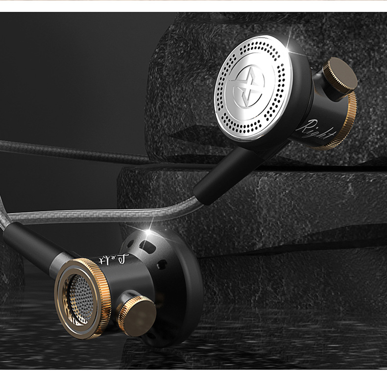 Flat Head HiFi Metal Earphone Heavy Bass Music Headset Universal 3.5mm ...