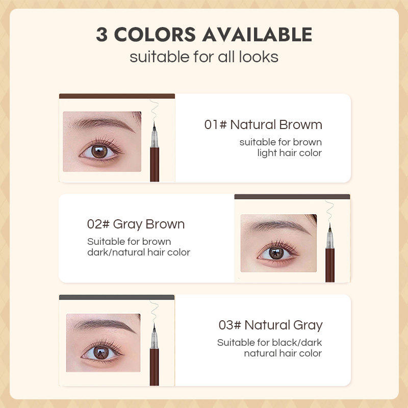 0.01mm Ultra Fine Eyebrows Pencil Waterproof Sweat-proof Liquid Eyebrow ...