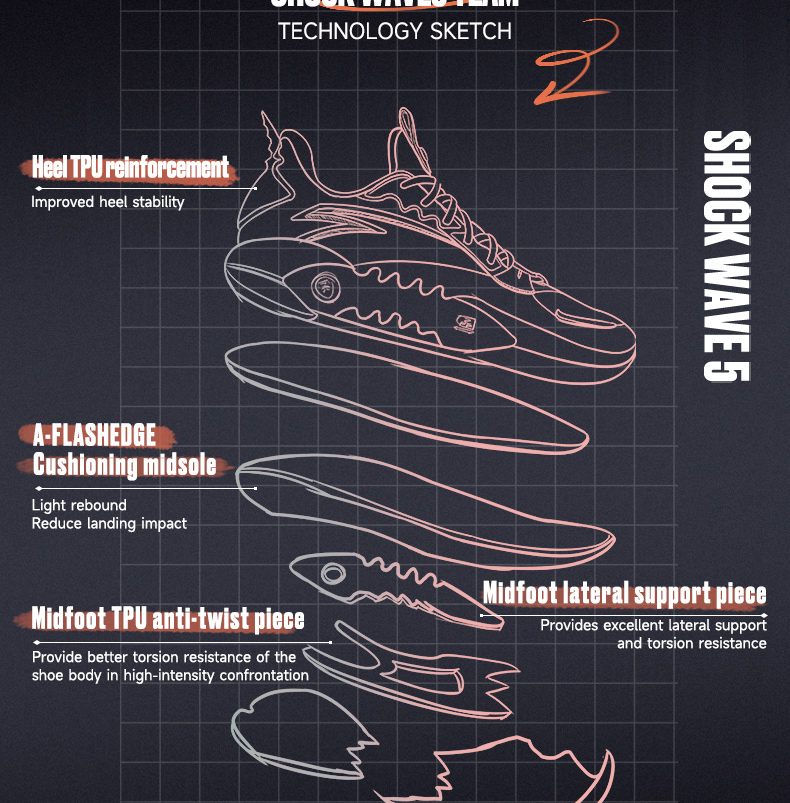 Anta Men Shock Wave Team Kyrie Irving Basketball Shoes Outdoor ...