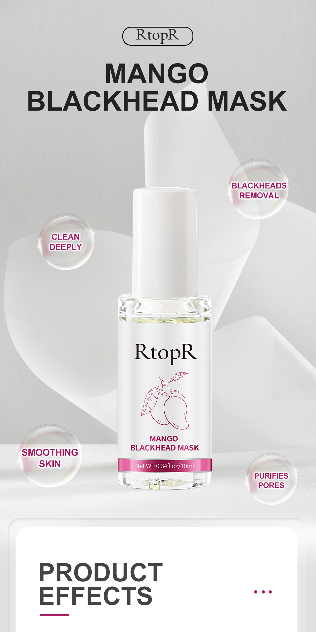 RtopR Mango Blackhead Remover Mask Deep Clean Pores Acne Treatment ...
