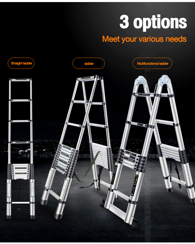 Telescopic foldable Ladder folding aluminum ladder,multi-function ...