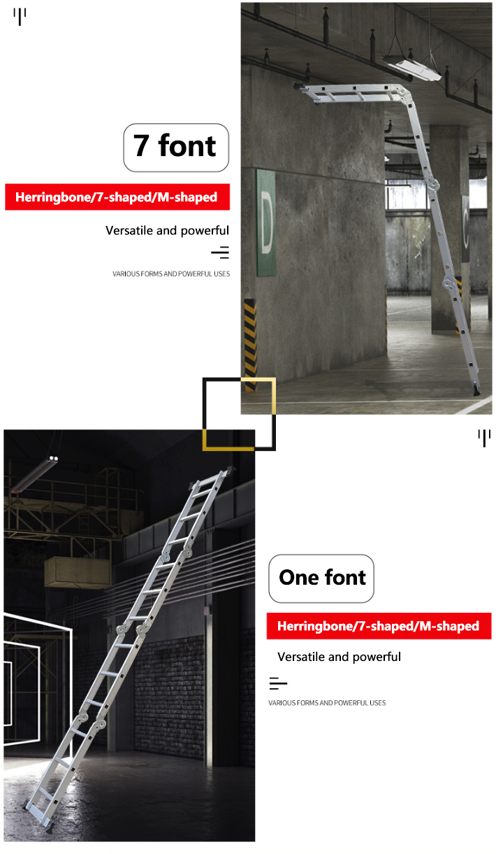 Ladder Multifunctional Ladder 3.7M/4.7M/5.8M Aluminum Folding Ladder ...