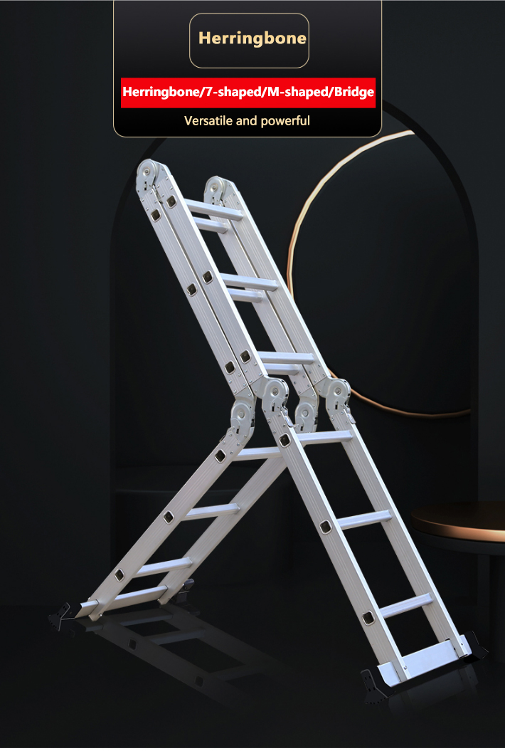 Multi Purpose Aluminum 12FT 16FT 20FT Foldable Ladder 3x4 4x4 4X5 ...