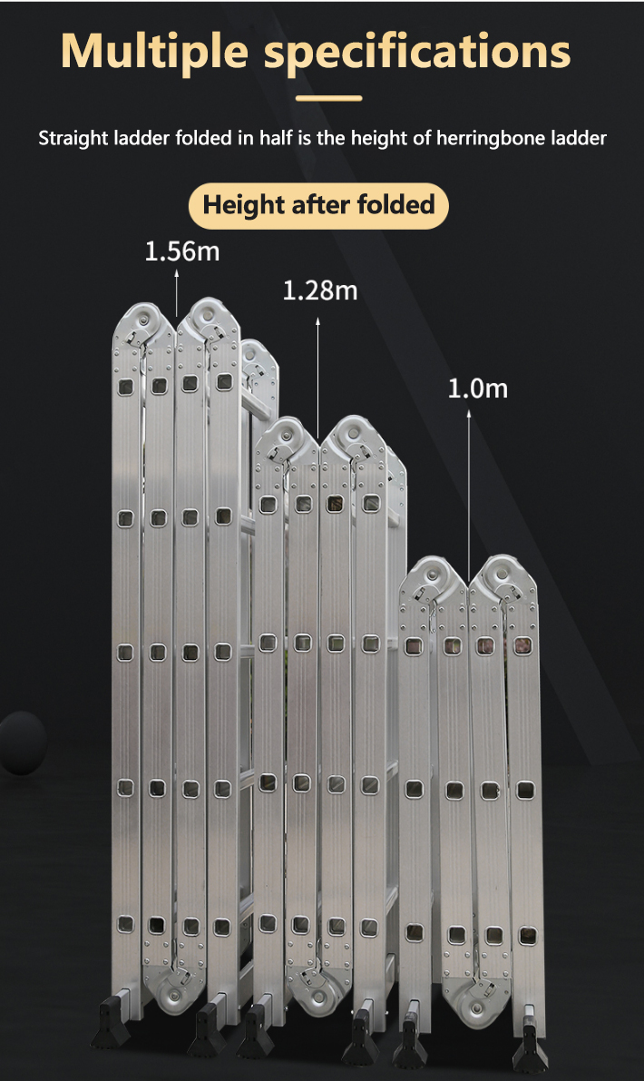 Ladder Multifunctional Ladder 3.7M/4.7M/5.8M Aluminum Folding Ladder ...