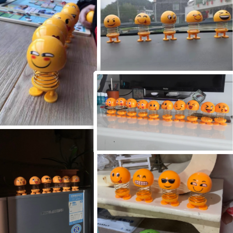 Spring Bobble Head Toy Cute Face Car Emotion Doll Interior Decoration ...