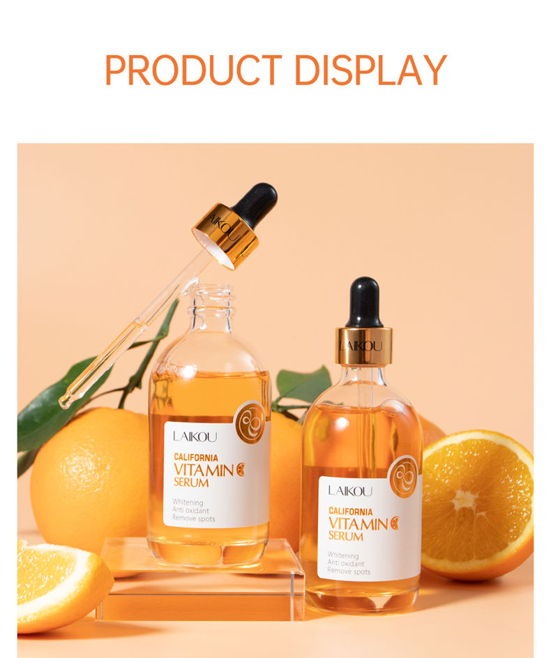 LAIKOU Vitamin C Serum VC Whitening Remove Spots Fade Essence 100ml ...
