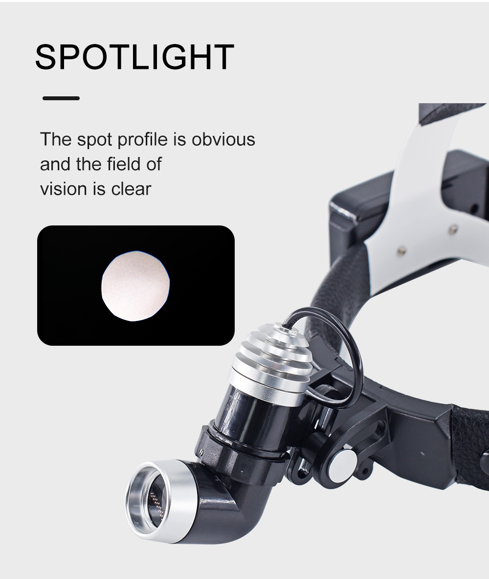 5W ENT Head Wearing Light Lamp For Binocular Loupes Brightness Spot ...