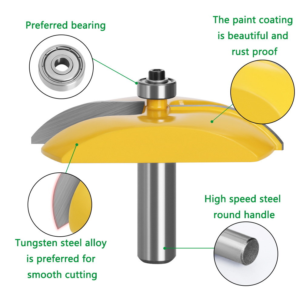 LAVIE 1pc 1/2" Shank Raised Panel Router Bit Cove Door Milling Cutter ...