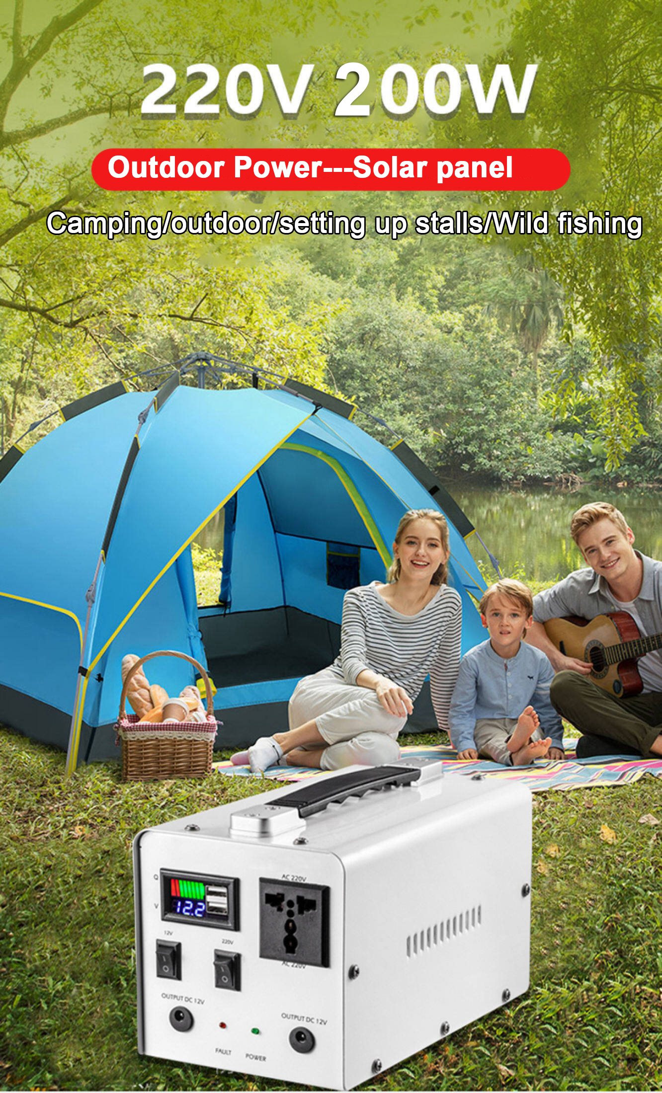 78800mAH 200W 220V Solar Generator Multi-Function Portable Big Capacity ...