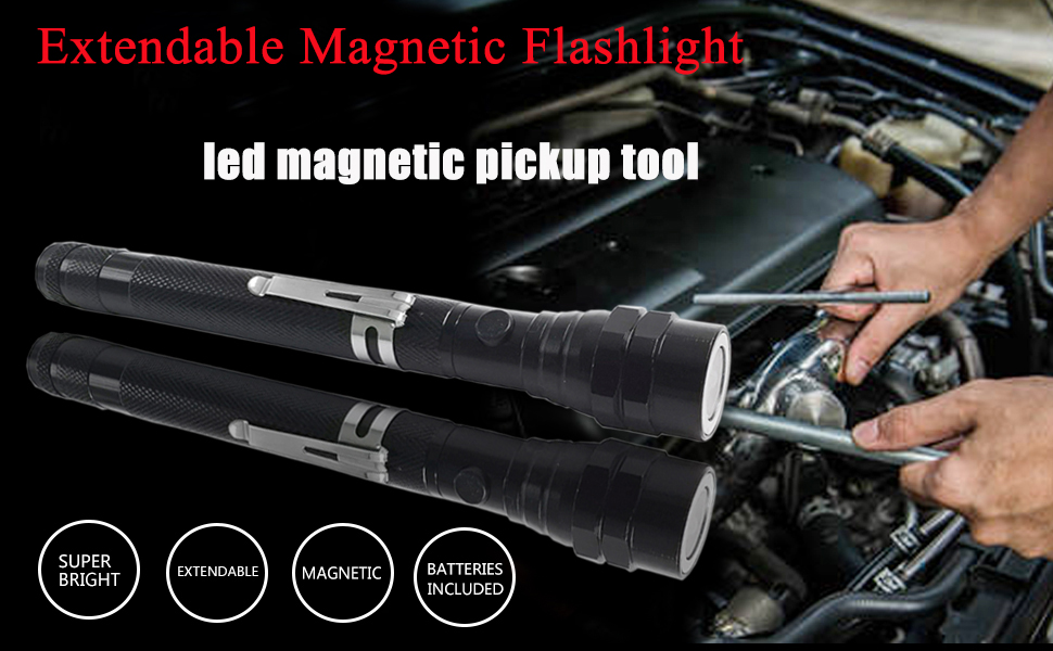 2Pack Magnetic LED Flashlight Portable Torch Flexible Head Flashlight ...
