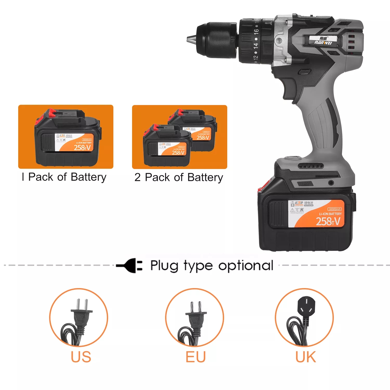Monkey Cordless Impact Drill with 29pc. Accessories Set with Free ...