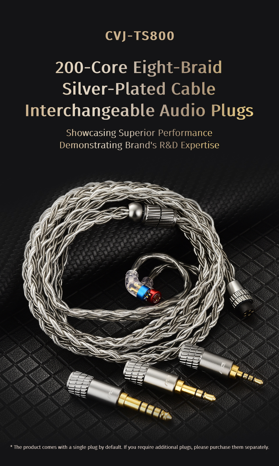 CVJ TS800 200 Cores Eight-Braid Silver-planted Upgrade Audio Cable ...