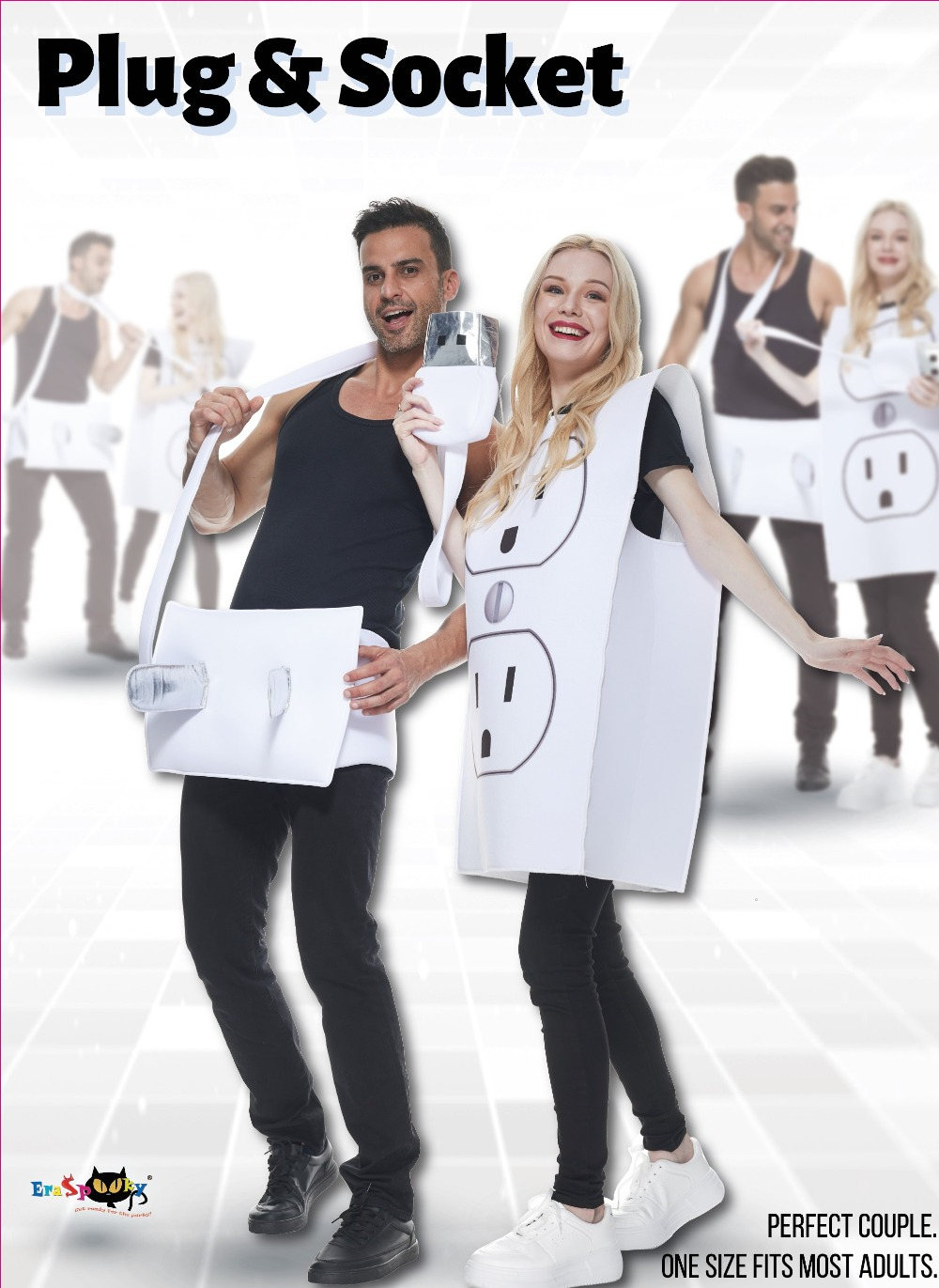 COD Funny USB/Light Plug & Socket Couple Costumes Set Halloween Mascot ...