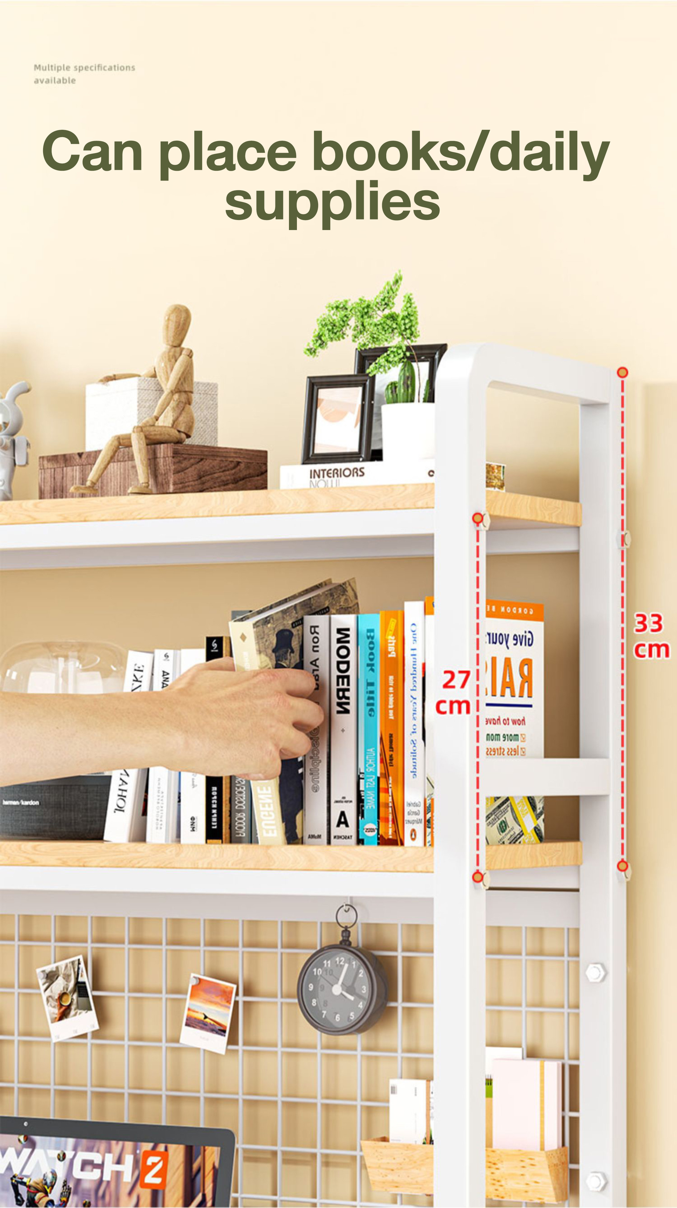 Desktop Rack With Grid Multi-Layer Tabletop Storage Study Desk ...