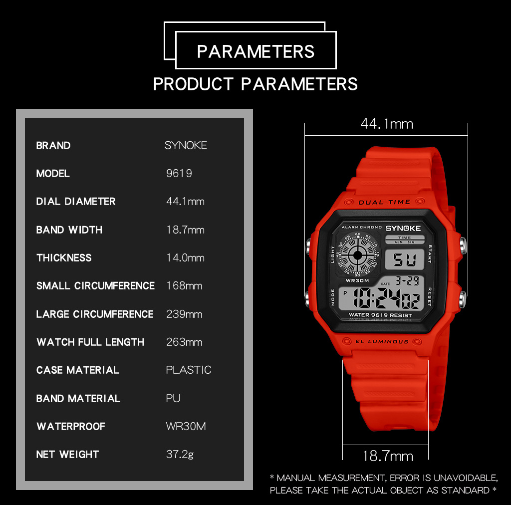 Luxury Waterproof SYNOKE Men's Sports Watch - Classic Fashion Timepiece ...