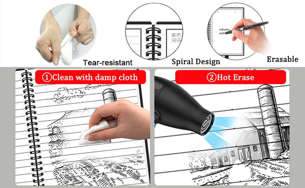 Smart Reusable Notebook Reusable And Erasable Dot Grid Eco Friendly