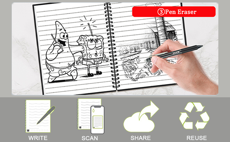 Smart Reusable Notebook Reusable And Erasable Dot Grid Eco Friendly Notebook Waterproof Notebook