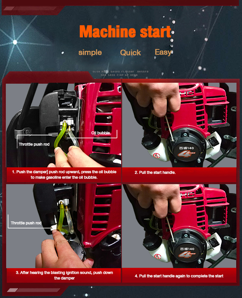 4-stroke Grass Cutter gasoline engine heavy duty multi-function brush ...