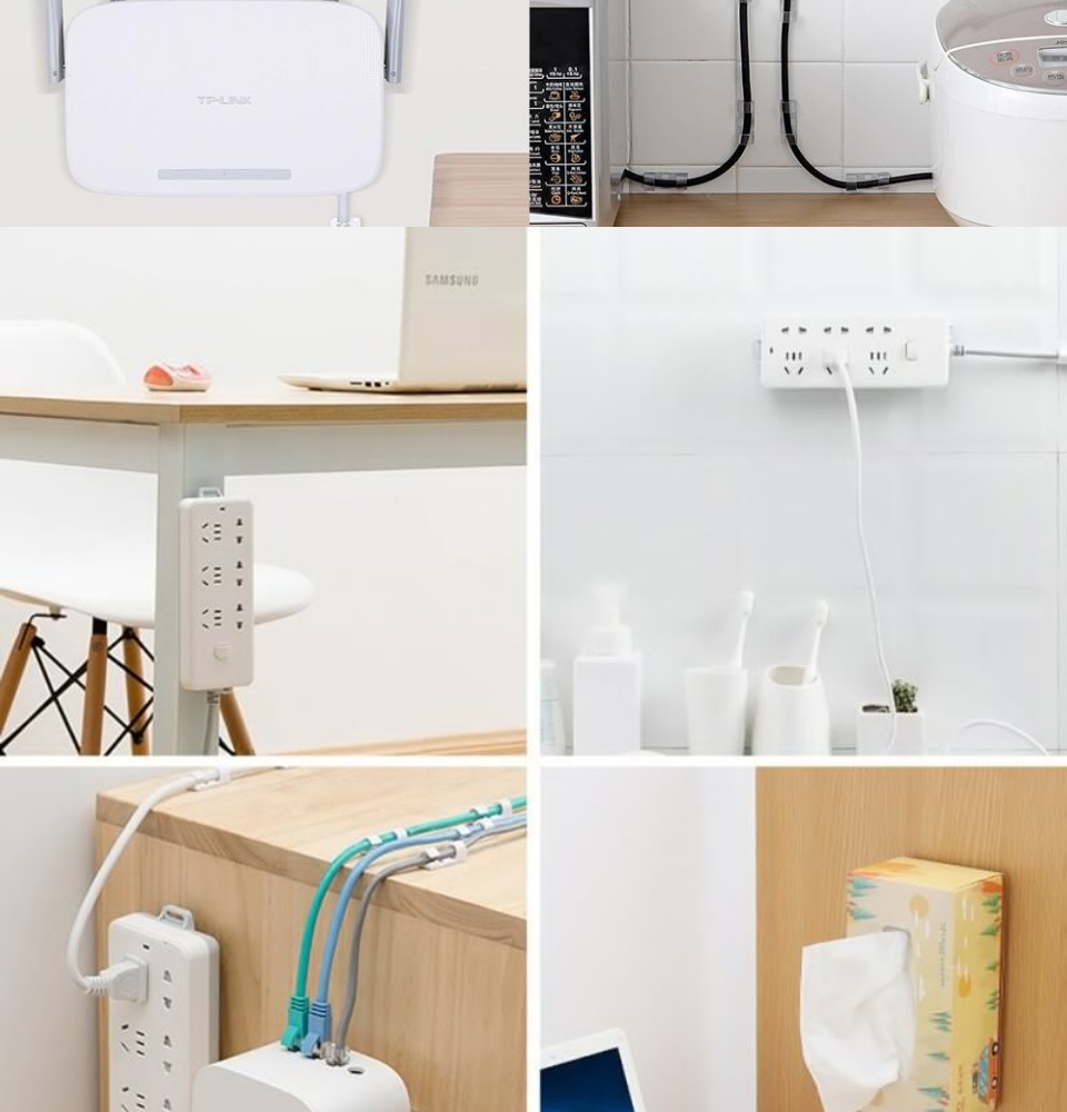 Wall-Mounted Sticker Punch-free Plug Fixer Home Self-Adhesive Socket ...