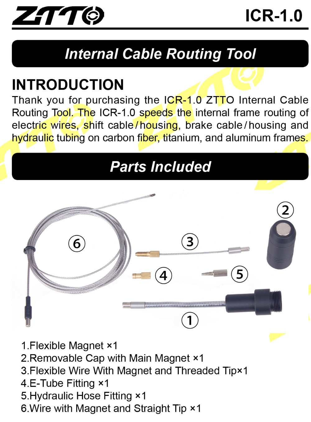ZTTO Bike Internal Cable Routing Tool For Bicycle Frame Shift Hydraulic ...