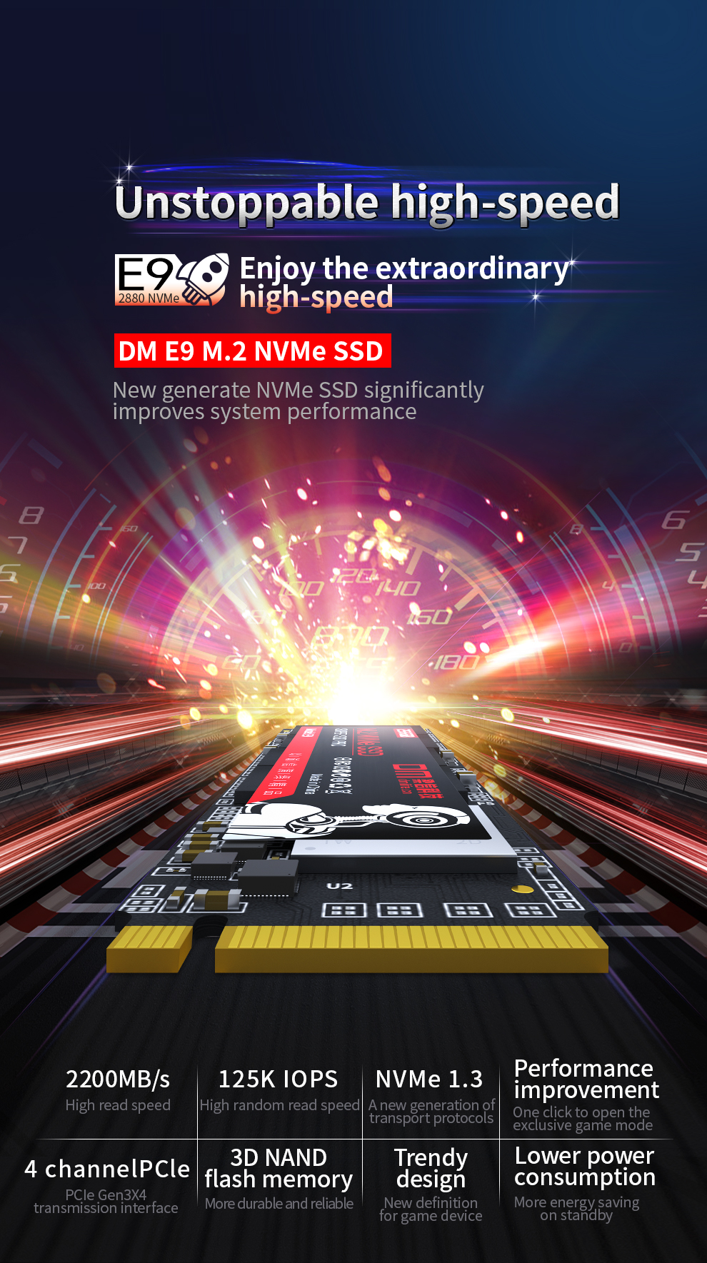 DM Internal M.2 NVME PCIe Gen3.0 x 4 128GB 256GB 512GB 1T mini ssd E9 ...