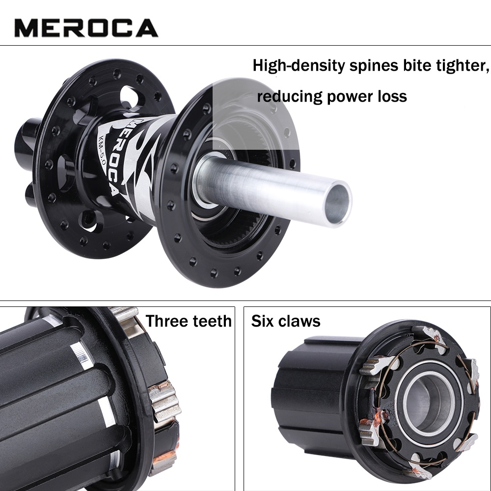 【Local Ship in 24h】MEROCA Bike Hub Set 32 Holes 6 Pawls Hubs Disc Brake ...