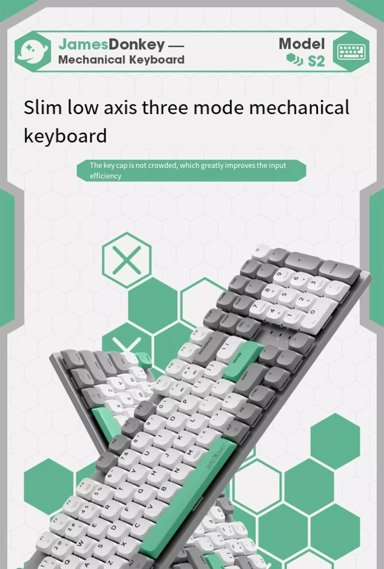 James donkey S2 Mechanical keyboard Three connections Wireless ...