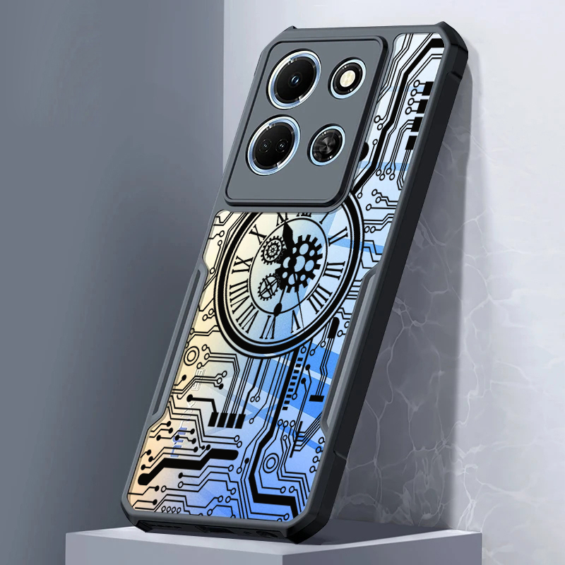 Mechanical Clocks Pattern Clear Shockproof Case Infinix Note 30 Pro 30i ...