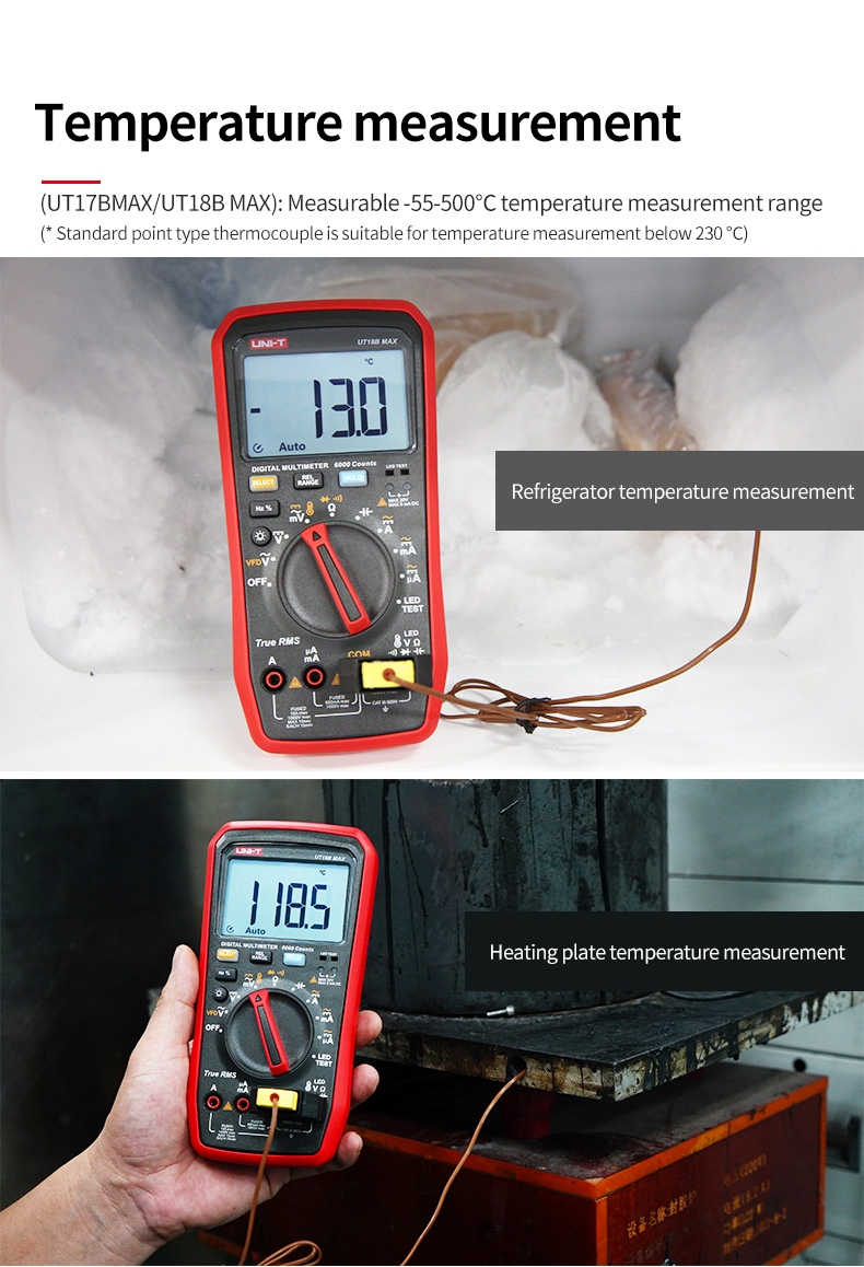 UNI-T True RMS Digital Multimeter UT15B MAX UT17B MAX UT18B MAX AC DC 10A 1000V Resistance ...