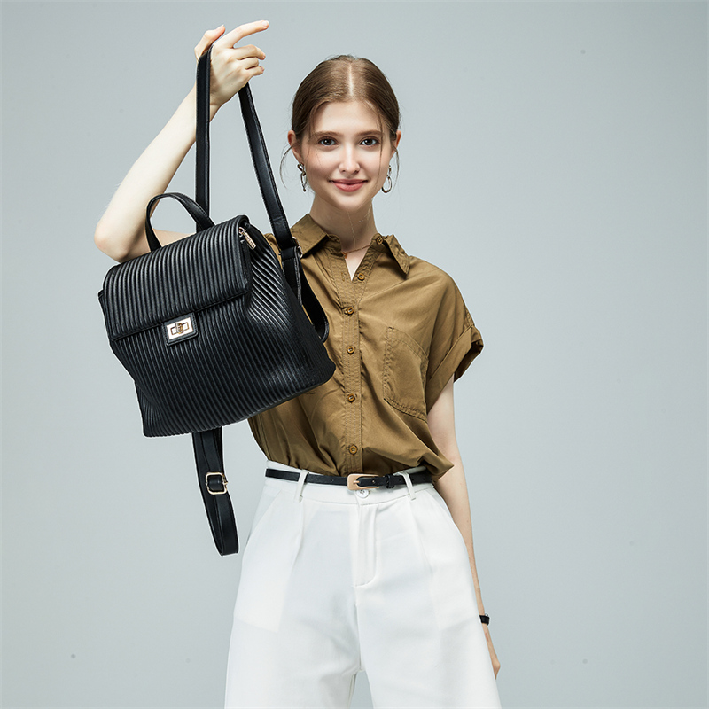 Seagloca Fashion Large Capacity Black Backpack For Women Student ...