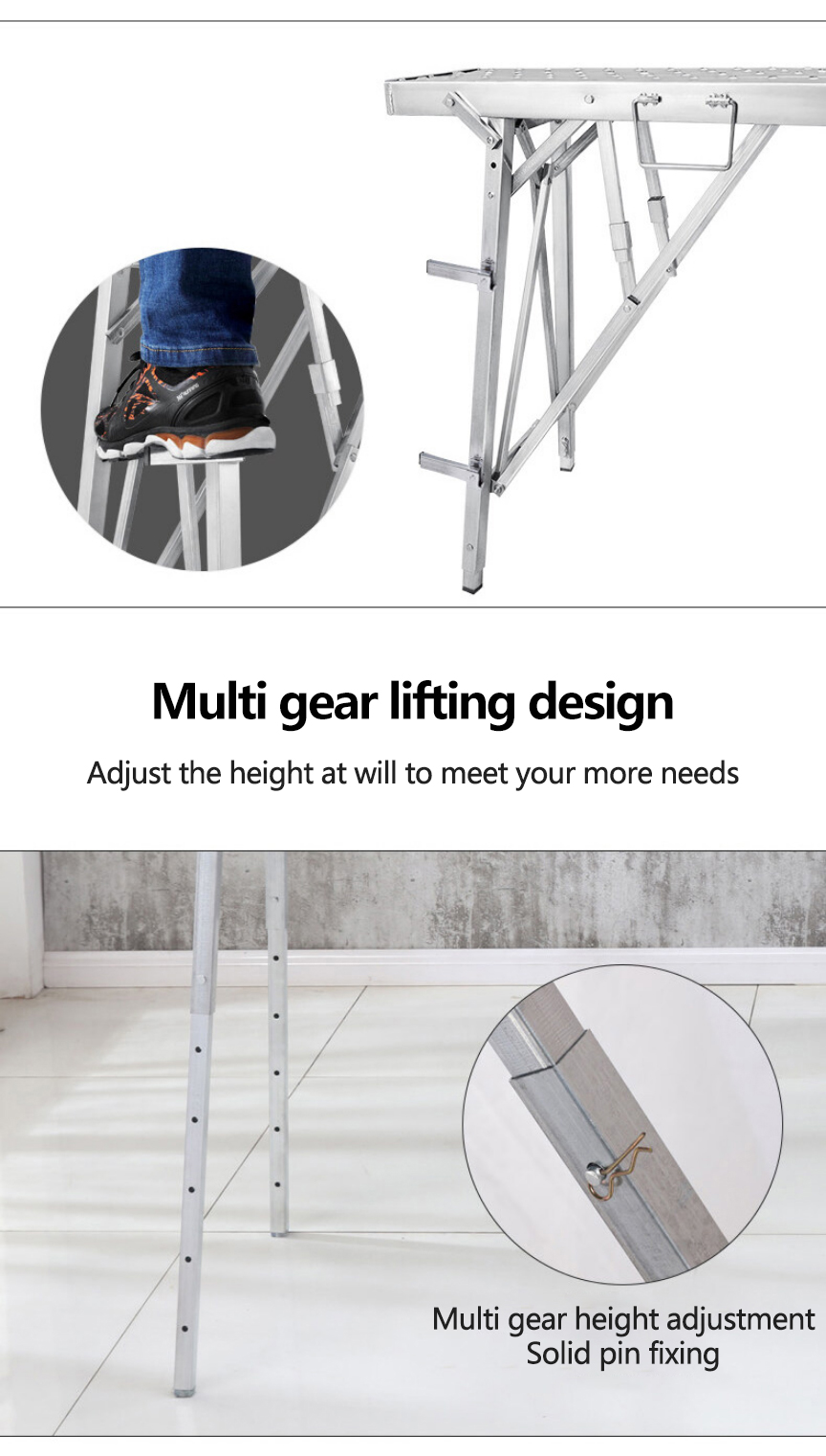 Folding Ladder Platform, Portable Scaffolding, Mobile Stepper, Height ...