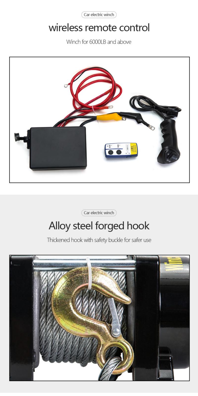 HOT SALE ELECTRIC CAR WINCH HEAVY DUTY OFF ROAD PORTABLE 12V 2000LBS ...